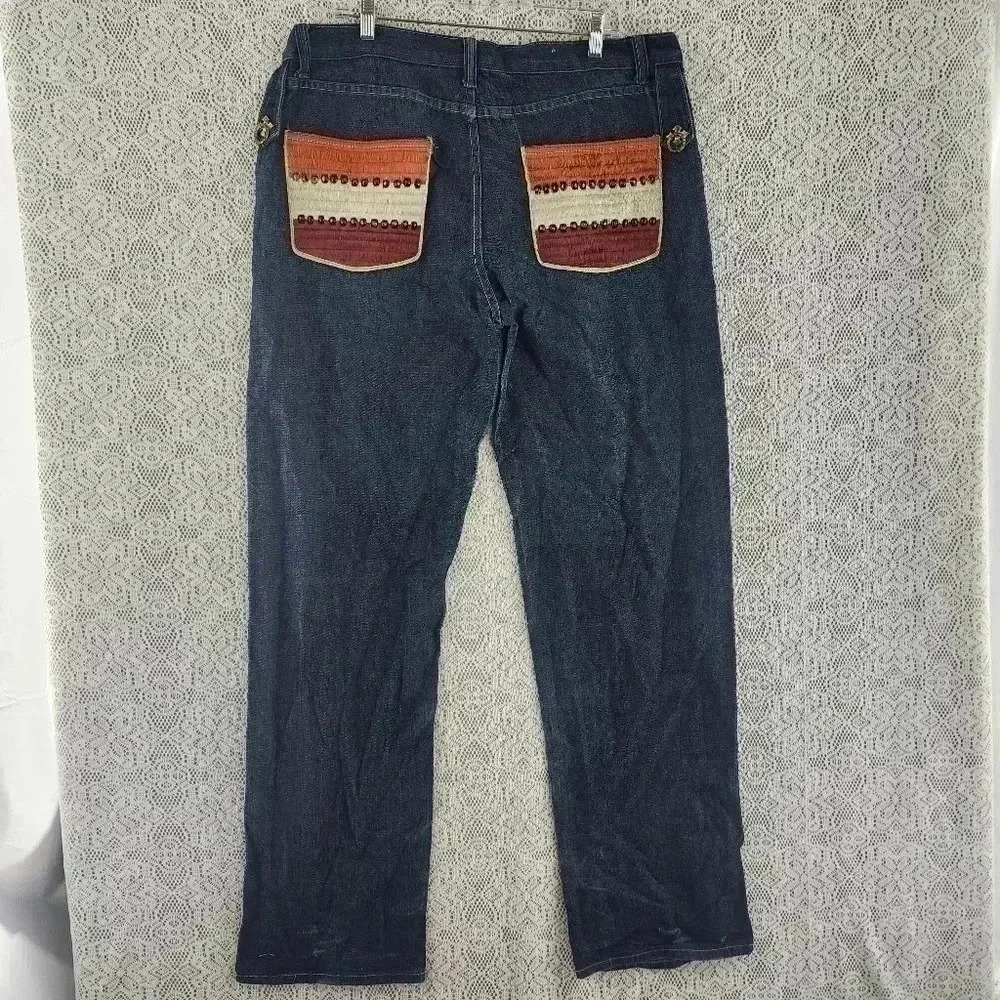 Vintage Lrg Embroidered Stud Straight Men's Jeans 38x… - Gem